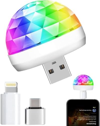 Amazon.com: Mini Disco Lights, Sound Activated Disco Ball Party Lights, Applicable to USB ...