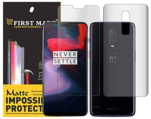 FIRST MART - A BRAND WORTH REMEMBERING Screen Protector For Oneplus 6 | Front and Back Matte ...