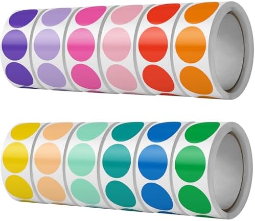 Amazon.com : 6000 PCS 1" Colored Dot Stickers Circle Color Coding ...