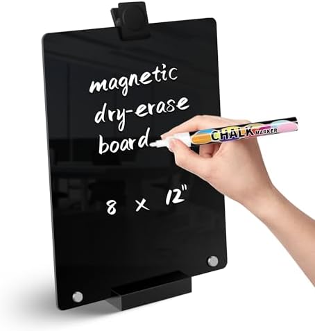 Amazon.com : Kivsty Desktop Dry Erase Board, 8 x 12 Inch Black Acrylic ...
