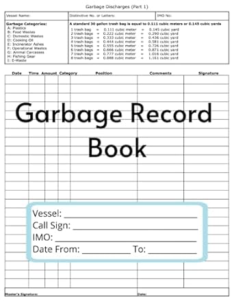 Garbage Record Book: Garbage Log: Publishing, Parallax: Amazon.com: Books