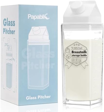 Amazon.com: Papablic Glass Breastmilk Pitcher, 17 oz Breastmilk Storage ...