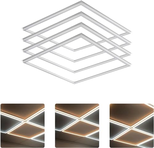 LUXRITE 2x2 FT Edge-Lit Frame LED Panel Lights, 5CCT Selectable 3000K ...