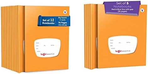 TARGET PUBLICATIONS Big Square Box Notebooks & Red and Blue Line with ...