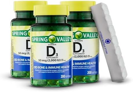 Amazon.com: Spring Valley, Vitamin D3 2000IU, 50 mcg 200 Count Softgels ...
