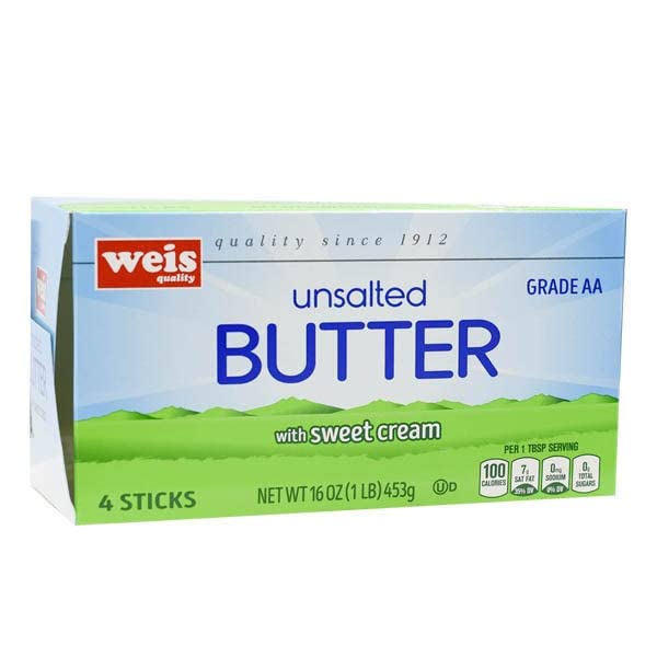 Amazon.com: Weis Quality, Butter Unsalted Quarter, 16 Ounce : Grocery ...