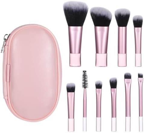 Amazon.com: 10 Pcs Mini Travel Makeup Brush Set With Pouch Pink ...