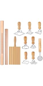 Amazon.com: Pasta Making Tool Set of 11, Ravioli Maker Cutter Stamp Set ...