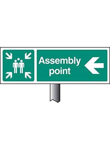 Caledonia Signs 56540 Assembly Point Left Verge Sign, Post 800 mm, 450 ...
