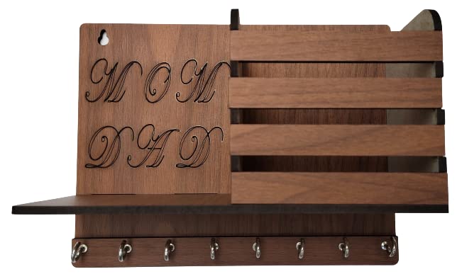 My Dream Carts Mom Dad Key Holder Designer Wooden Key Holder with One ...