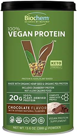 Amazon.com: Biochem, Vegan Protein Powder, 20g of Plant-Based Protein ...