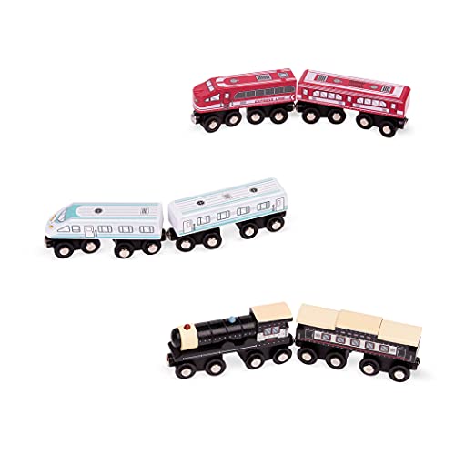 Snapklik.com : Classic Trains 6Pc Wooden Railroad Set Magnetic Toy ...