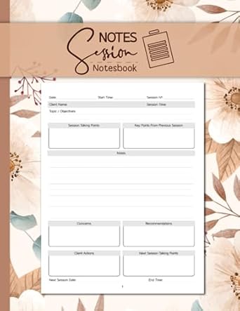 Session Notes Notebook: Client Session Organizer for Therapists, Social ...