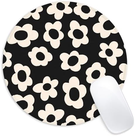 Amazon.com: QUICQOD Abstract Boho Flower Mouse Pad,Neutral Floral Round ...