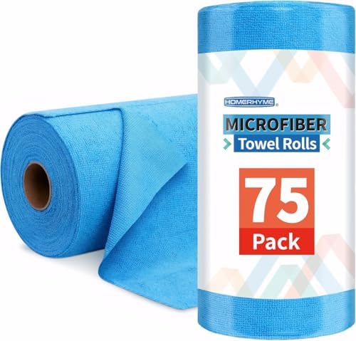 Amazon.com: Microfiber Cleaning Cloth Roll, 85 Pack Tear Away Towels ...