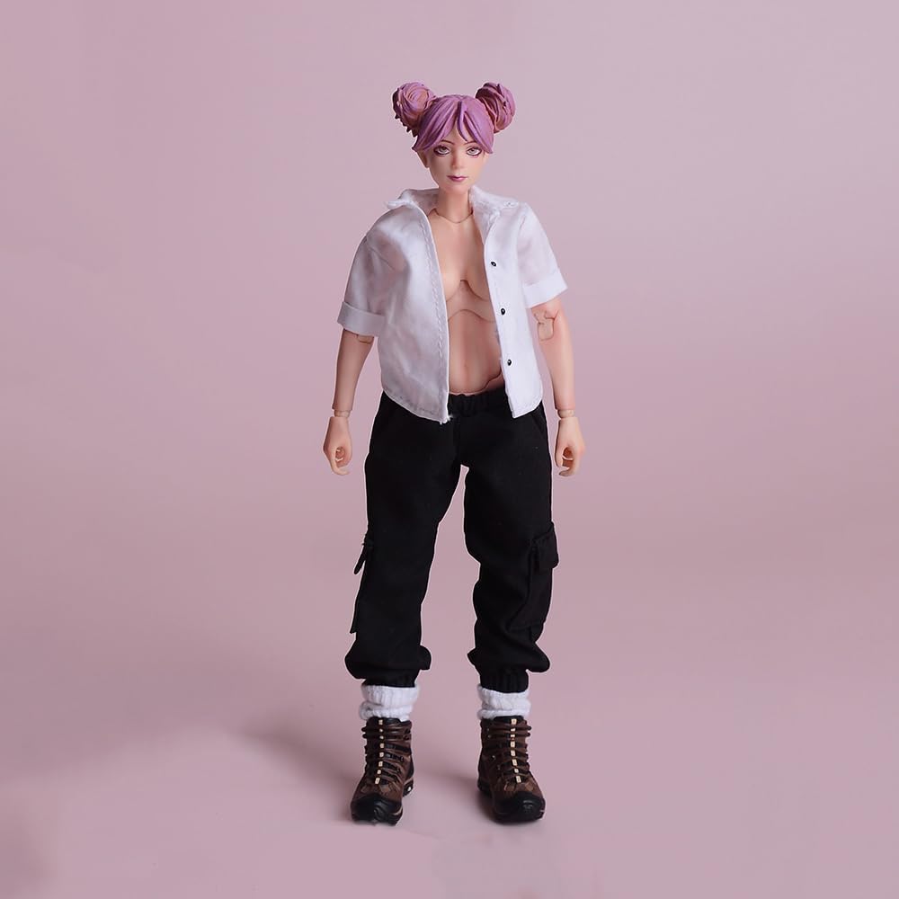 Amazon.com: 1/12 Scale Female Clothes,Female Short Sleeved Shirt Tops ...