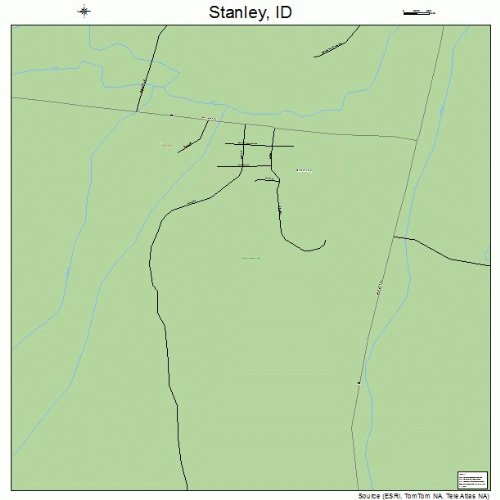 Large Street & Road Map of Stanley, Idaho ID - Printed poster size wall ...