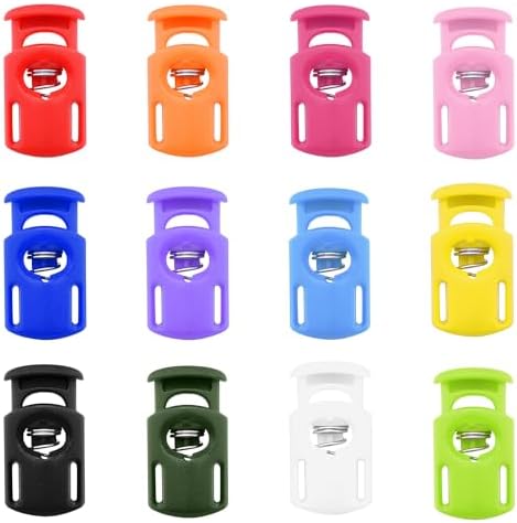 Amazon.com: AQRINGO 35 Pcs Plastic Cord Locks Single Hole Spring Toggle ...