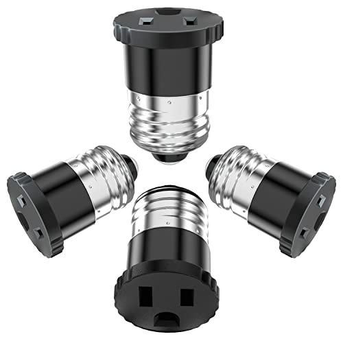 Snapklik.com : 4 Pack, Light Socket To Plug Adapter, Light Bulb Socket ...