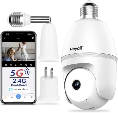Amazon.com : Light Bulb Security Camera 5G WiFi 2K Light Socket ...
