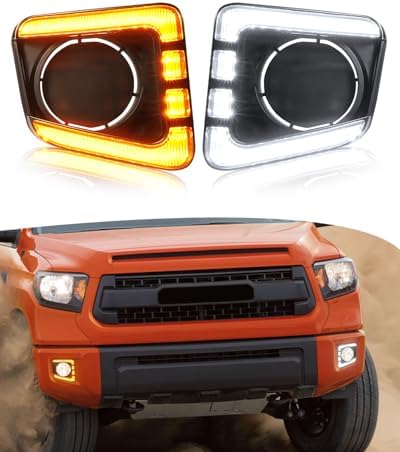 Amazon.com: LED Fog Lights Bezel for Toyota Tundra 2021-2014 DRL ...