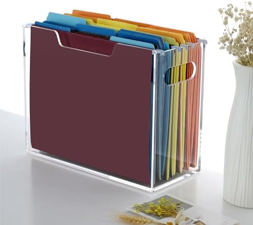 Amazon.com : Desktop Hanging File Organizer, Acrylic File Holder with ...