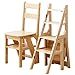 Amazon.com: Solid Wood Folding Library Ladder Chair Step Ladders Step ...