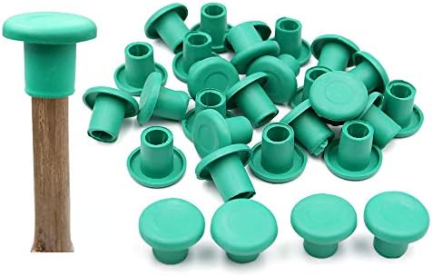 Cane Caps 30 Pcs Green Rubber Garden Bamboo Cane Topper Protectors ...