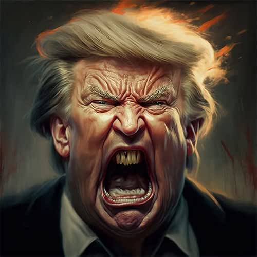 Amazon.com: Angry President Portrait Donald TRUMP AI Art Poster (13 x ...
