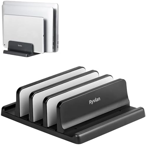 Amazon.com: Ryvlan Vertical Laptop Stand, 3 Slot Adjustable Laptop ...