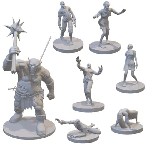Amazon.com: Set of 7 Zombie Undead Monster Miniatures for DND ...