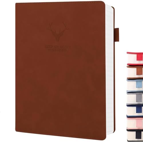 UIRIO Thick Daily Journal (Brown) - 360-Pages 7x10 Inches B5 Lined ...