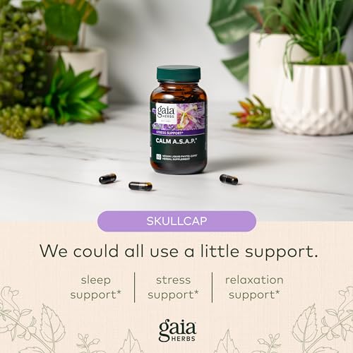 Gaia Herbs Calm A.S.A.P. Stress Support Supplement - with Skullcap ...