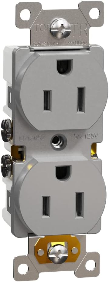 Square D X Series 125V Tamper Resistant Duplex Outlet, 15 Amp, Matte ...