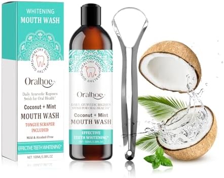 Amazon.com: Coconut Oil Pulling Mouthwash with Tonuge Scraper, Natural ...