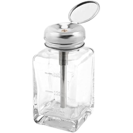 Amazon.com: 180 ml/6 oz Clear Glass Push Down Dispenser Bottle ...