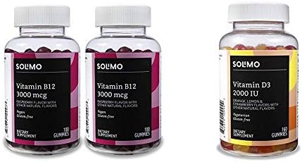 Amazon.com: Amazon Basics Vitamin B12 3000 mcg Gummies (2 Packs of 100 ...