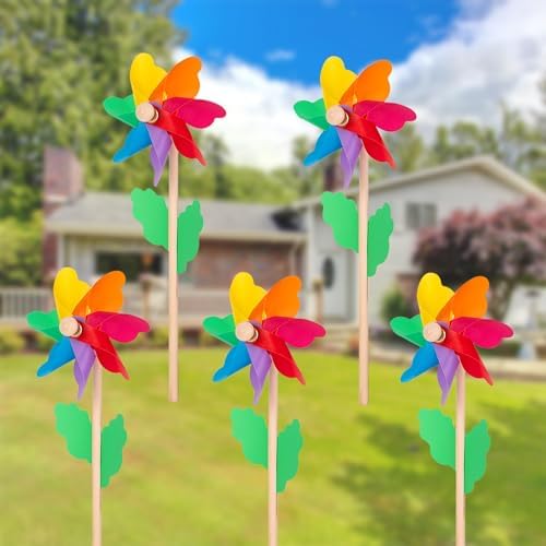 Amazon.com: 100pcs Plastic Rainbow Pinwheel,Windmill Party Pinwheels ...