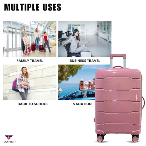 TOURTIER 28-Inch Hard-Shell Luggage Suitcase | Lightweight 3.7 kg | 360 ...