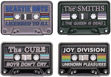 4Pcs Creative Tapes CD Enamel Pin Music Lovers Punk Lapel Pin Players ...