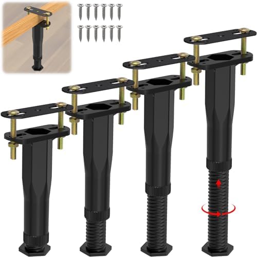Amazon.com: 4 PCS Adjustable Height Center Support Leg for Bed Frame (7 ...