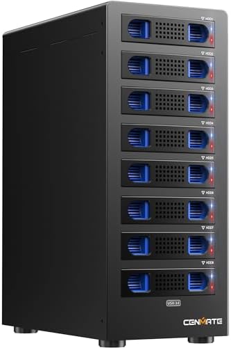 Amazon.com: CENMATE 8 Bay Hard Drive RAID Enclosure with Cooling Fan ...
