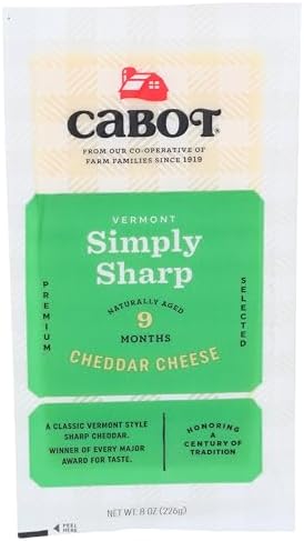 Amazon.com: Cabot Sharp White Cheddar Cheese, 8 oz : Grocery & Gourmet Food