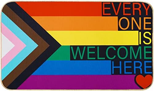 Amazon.com: AnyDesign Rainbow Progress Pride Day Door Mat Everyone is ...