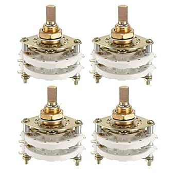 4pcs 2P6T 2 Pole 6 Throw 2 Deck Band Channel Rotary Switch Selector ...