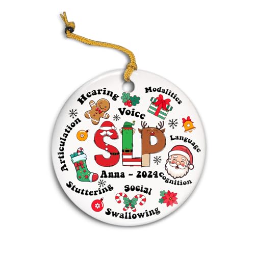 Amazon.com: Custom Speech Therapist Gift, Christmas Ornaments - Speech ...