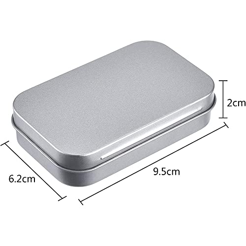 6 Pack Tins Container Metal Rectangular Empty Hinged Tins Box with Lids ...