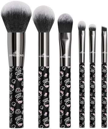 Amazon.com: Impressions Vanity 6 PCs Hello Kitty Just Slay Makeup Brush Set, Super Cute Soft ...