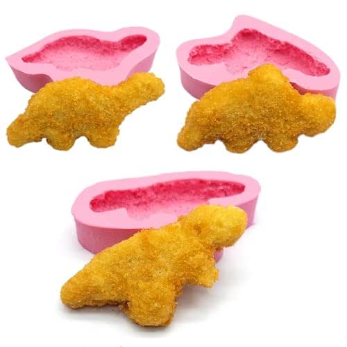 Amazon.com: Realistic dino nugget set of 3 silicone molds wax melt ...