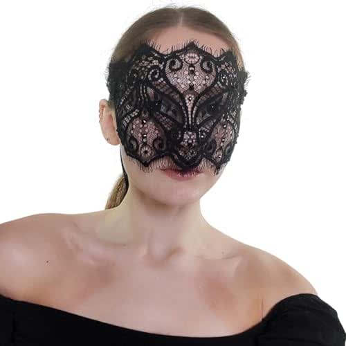 Amazon.com: Black Lace Half Face Masquerade Mask for Women – Elegant ...